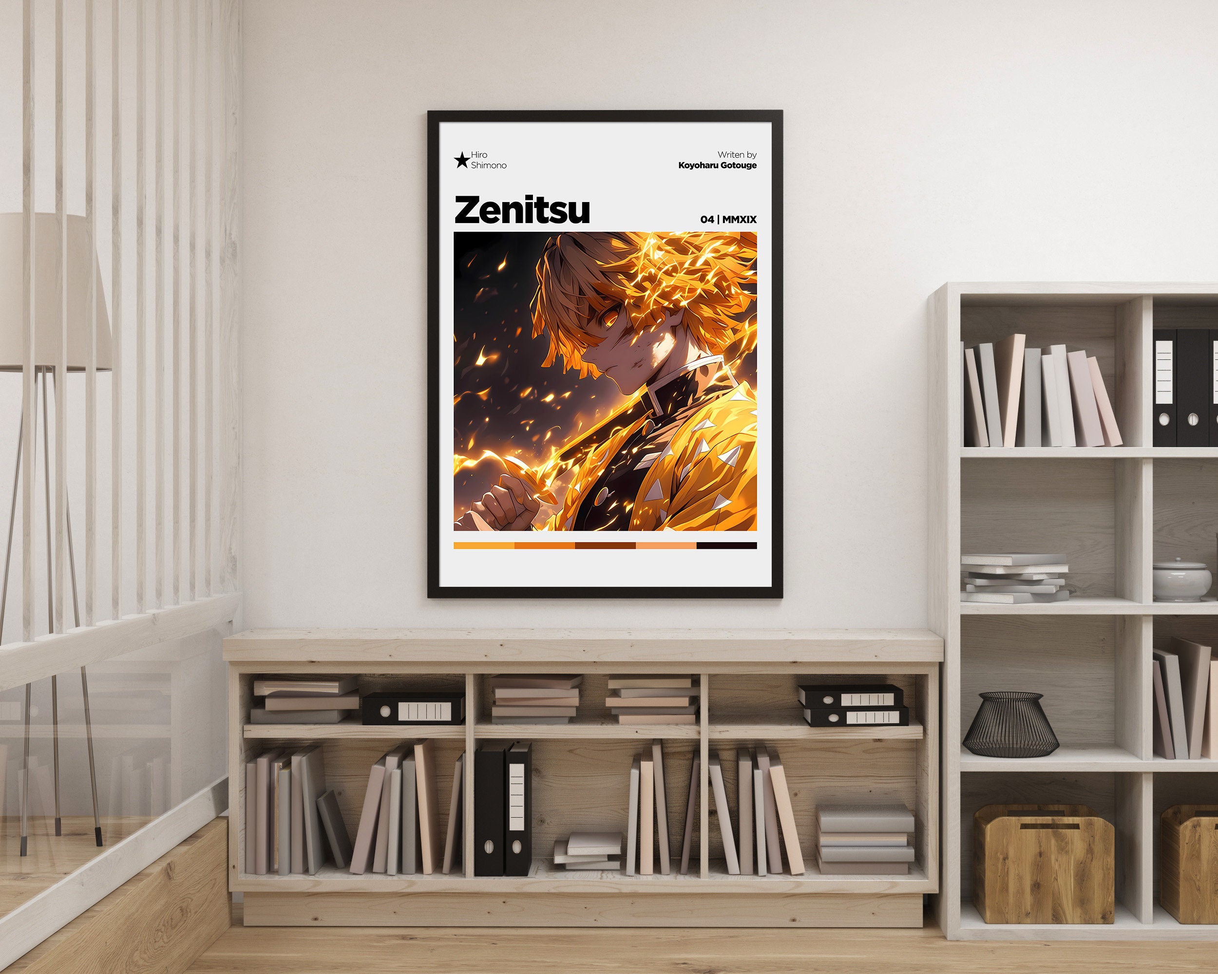 Zenitsu Agatsuma Poster, Minimalist Poster, Anime Poster, Wall Art ...