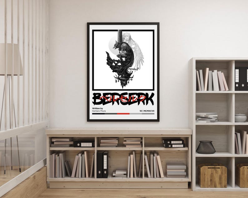 Berserk Poster, Minimalist Poster, Anime Poster, Wall Art, Wall Decor ...
