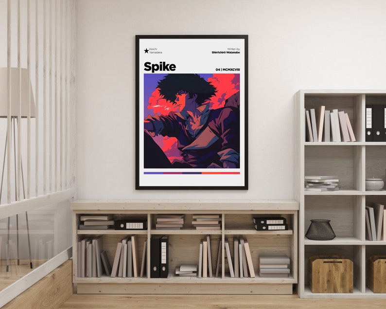 Spike Spiegel Poster, Minimalist Poster, Anime Poster, Wall Art, Wall ...