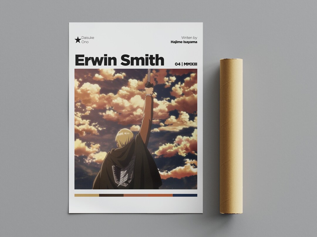 Erwin Smith Poster, Minimalist Poster, Anime Poster, Wall Art, Wall ...