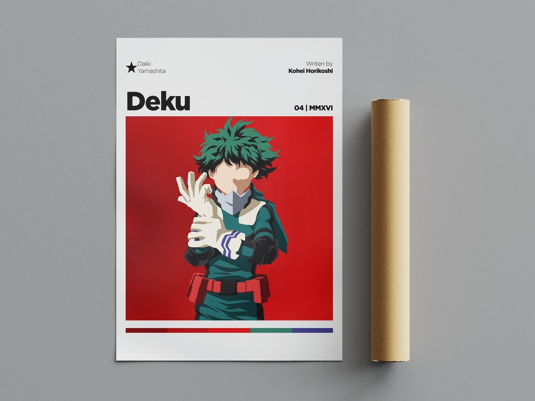 Izuku deku Midoriya Poster, Minimalist Poster, Anime Poster, Wall Art ...