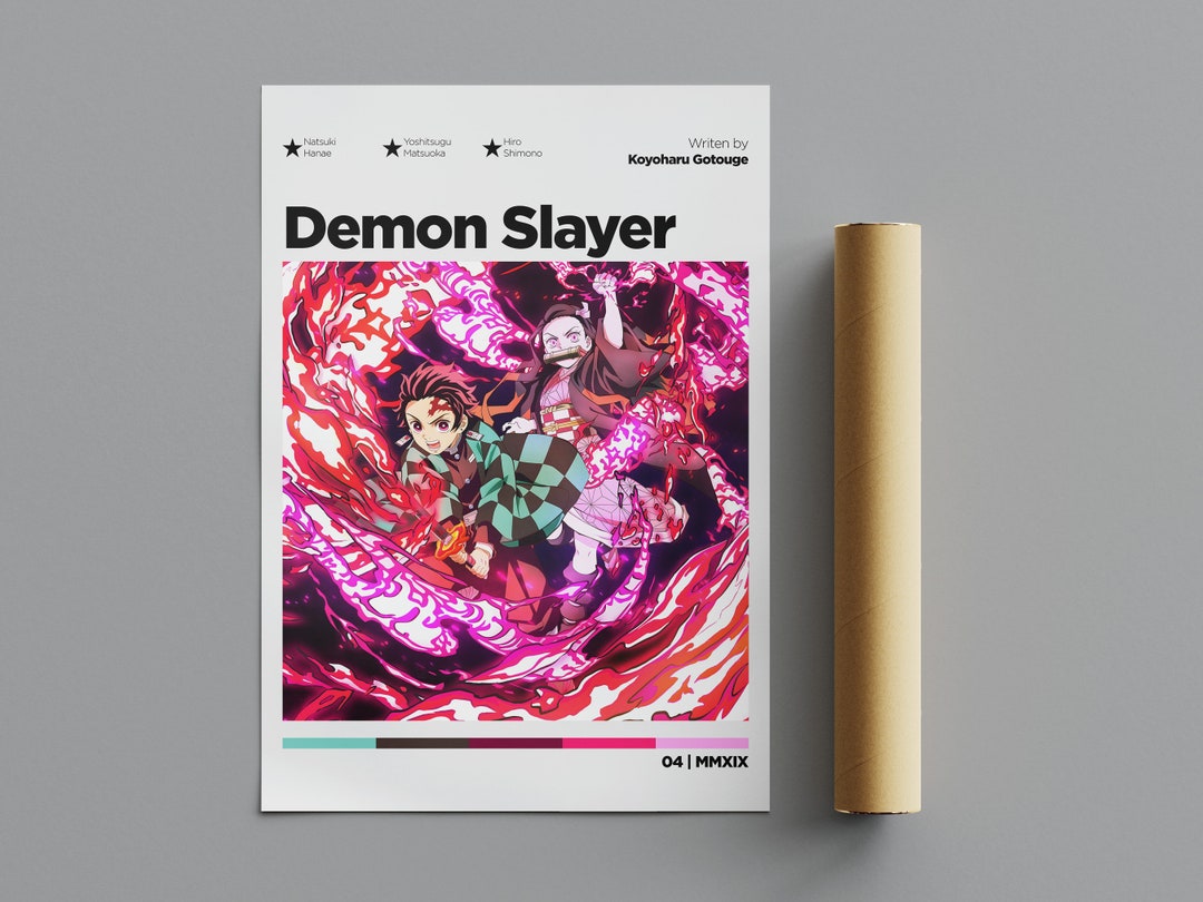 Demon Slayer Poster, Minimalist Poster, Anime Poster, Wall Art, Wall ...