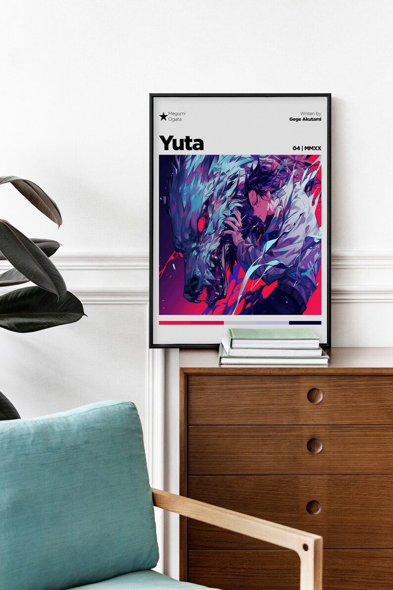 Yuta Okkotsu Poster, Minimalist Poster, Anime Poster, Wall Art, Wall ...