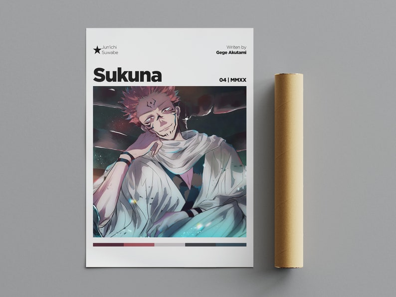 Ryomen Sukuna Poster, Minimalist Poster, Anime Poster, Wall Art, Wall ...
