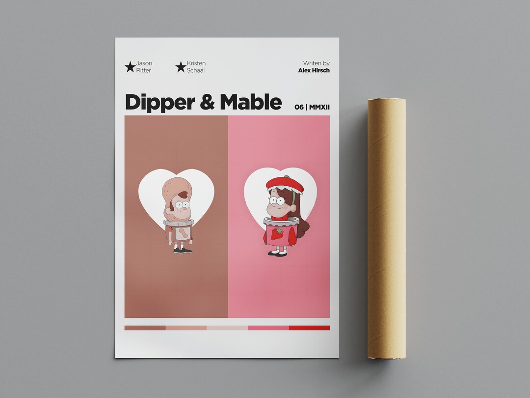 Dipper & Mabel Pines Poster, Minimalist Poster, Anime Poster, Wall Art ...
