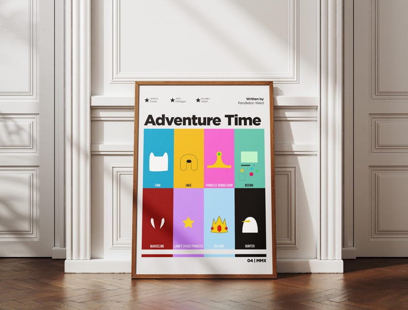 Adventure Time Poster, Minimalist Poster, Anime Poster, Wall Art, Wall ...