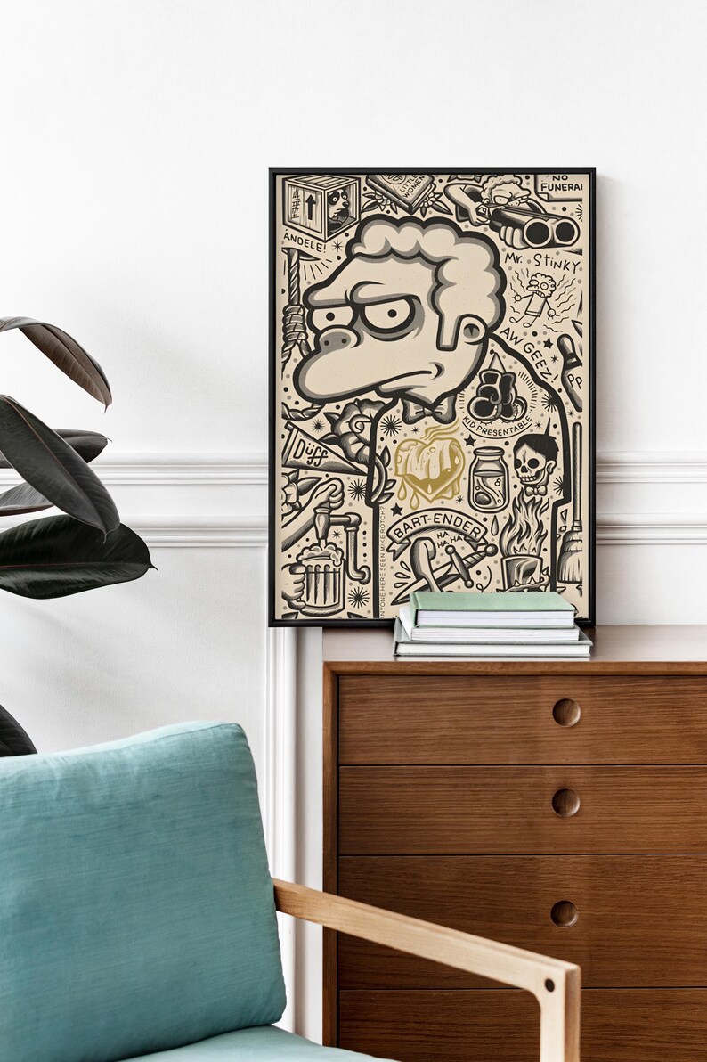 The Simpsons Poster, Minimalist Poster, Anime Poster, Wall Art, Wall ...
