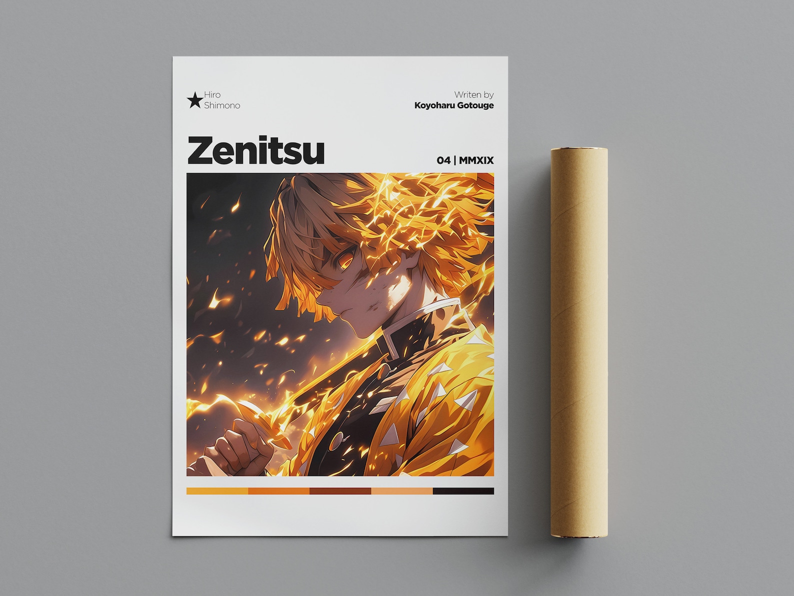 Zenitsu Agatsuma Poster, Minimalist Poster, Anime Poster, Wall Art ...