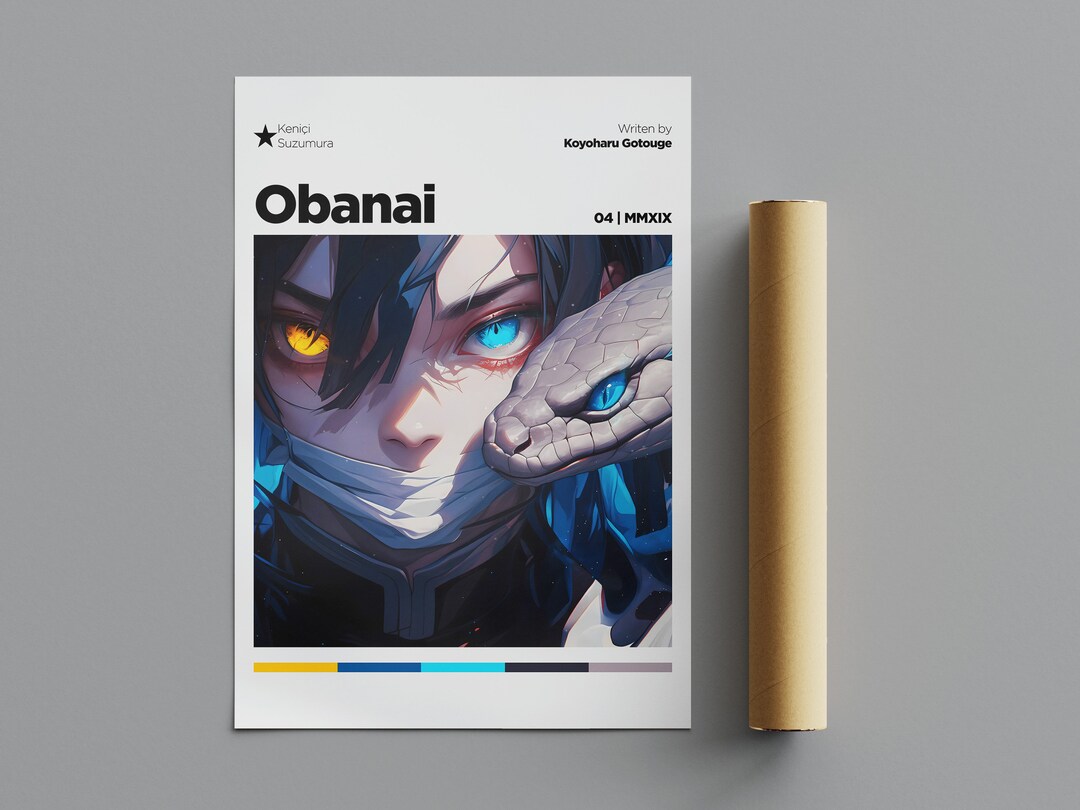 Obanai Iguro Poster, Minimalist Poster, Anime Poster, Wall Art, Wall ...