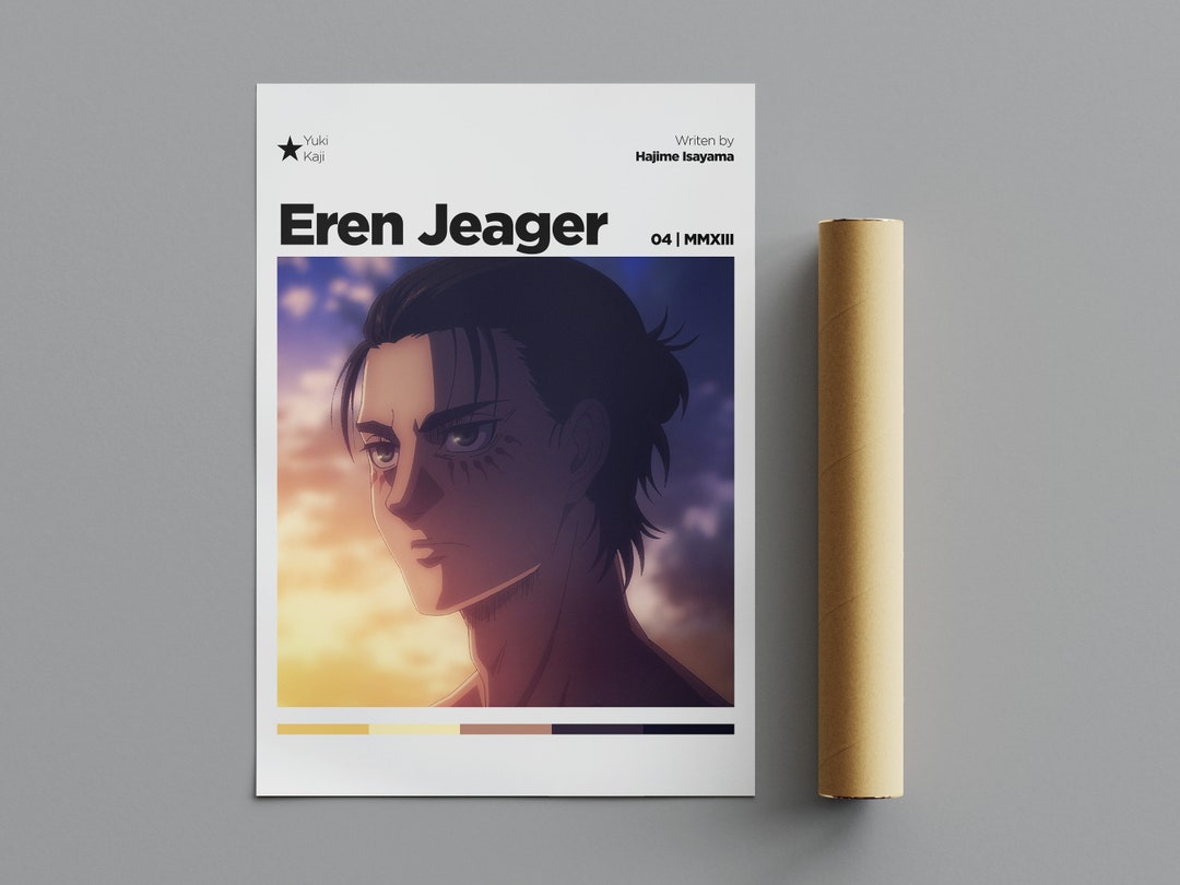Eren Jeager Poster, Minimalist Poster, Anime Poster, Wall Art, Wall ...