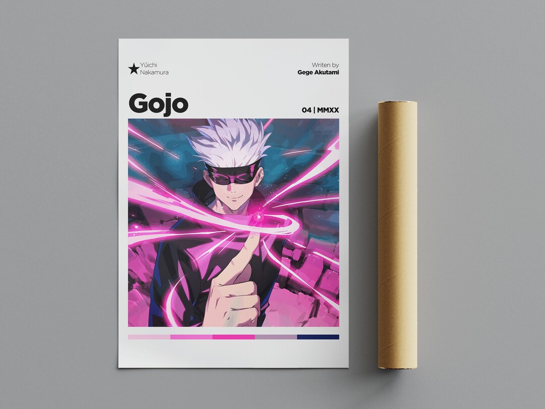 Satoru Gojo Poster, Minimalist Poster, Anime Poster, Wall Art, Wall ...
