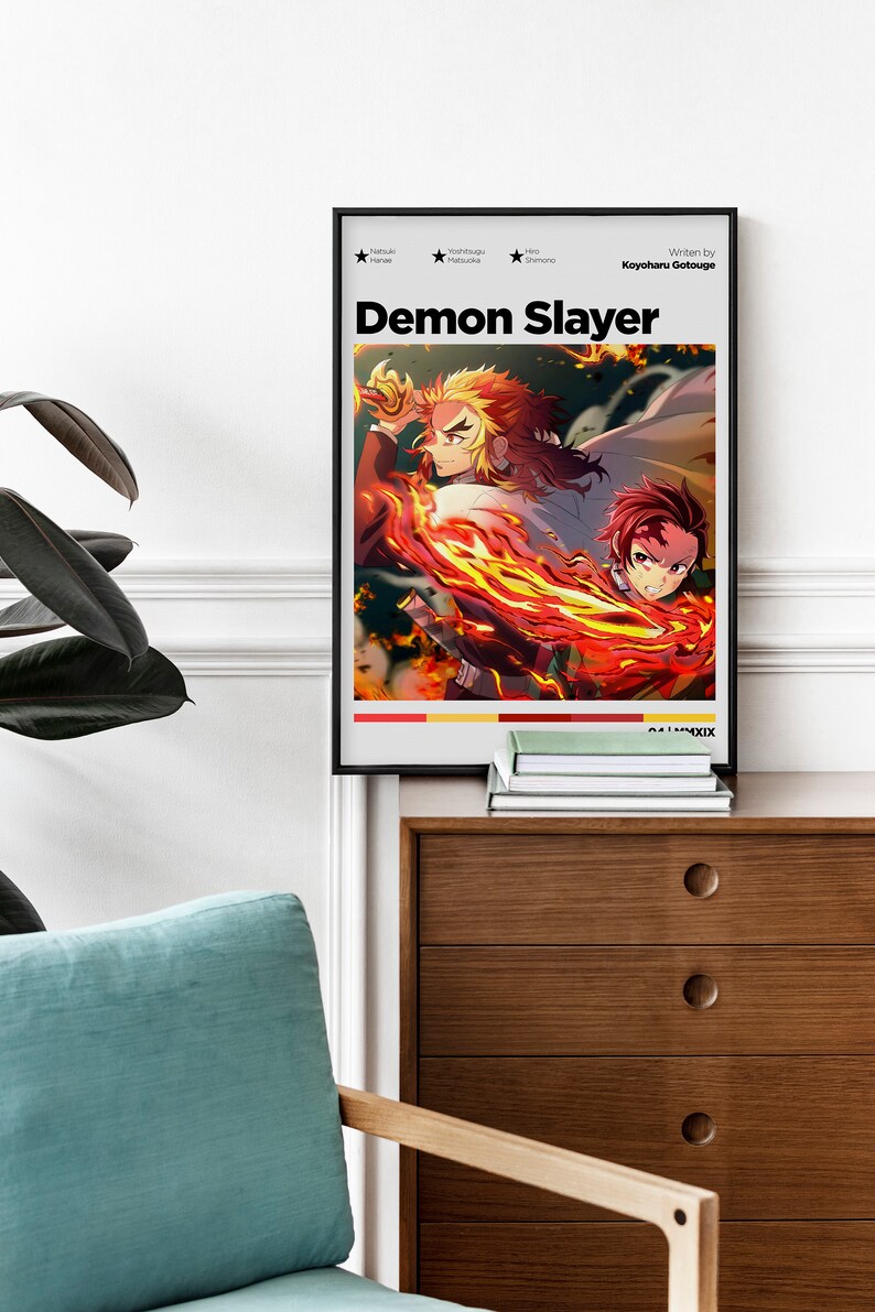 Demon Slayer Poster, Minimalist Poster, Anime Poster, Wall Art, Wall ...