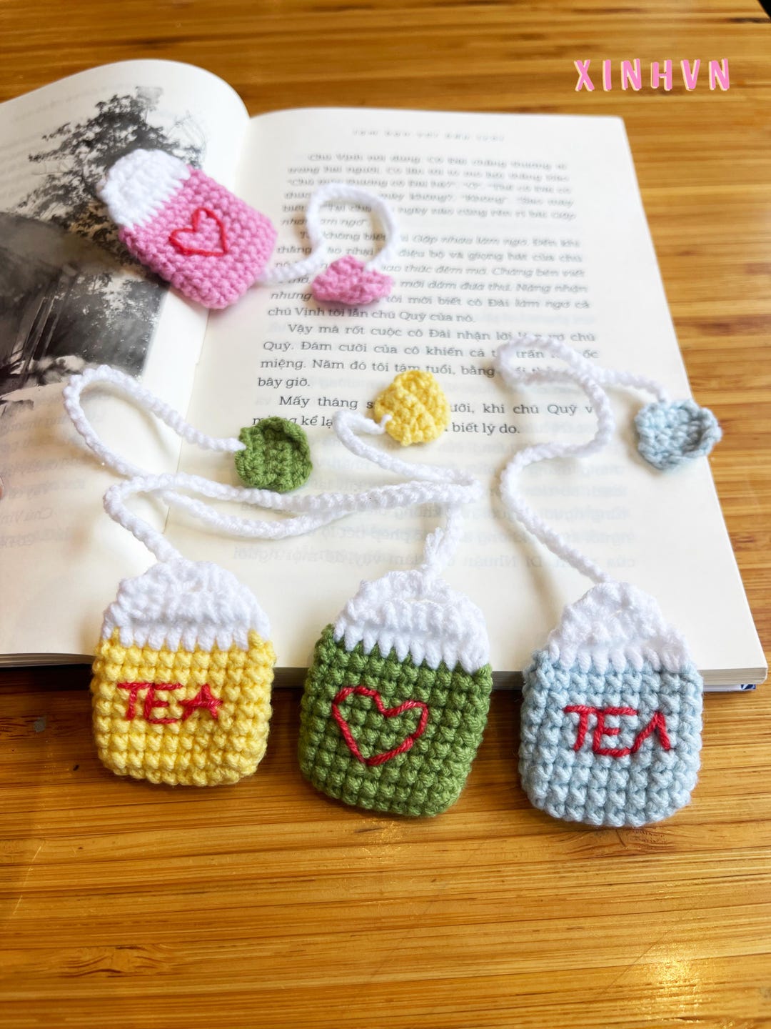 Cute Crochet Tea Bag Bookmark, Lovely Gift for Teacher, Gift for Book ...