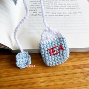 Cute Crochet Tea Bag Bookmark, Lovely Gift for Teacher, Gift for Book ...