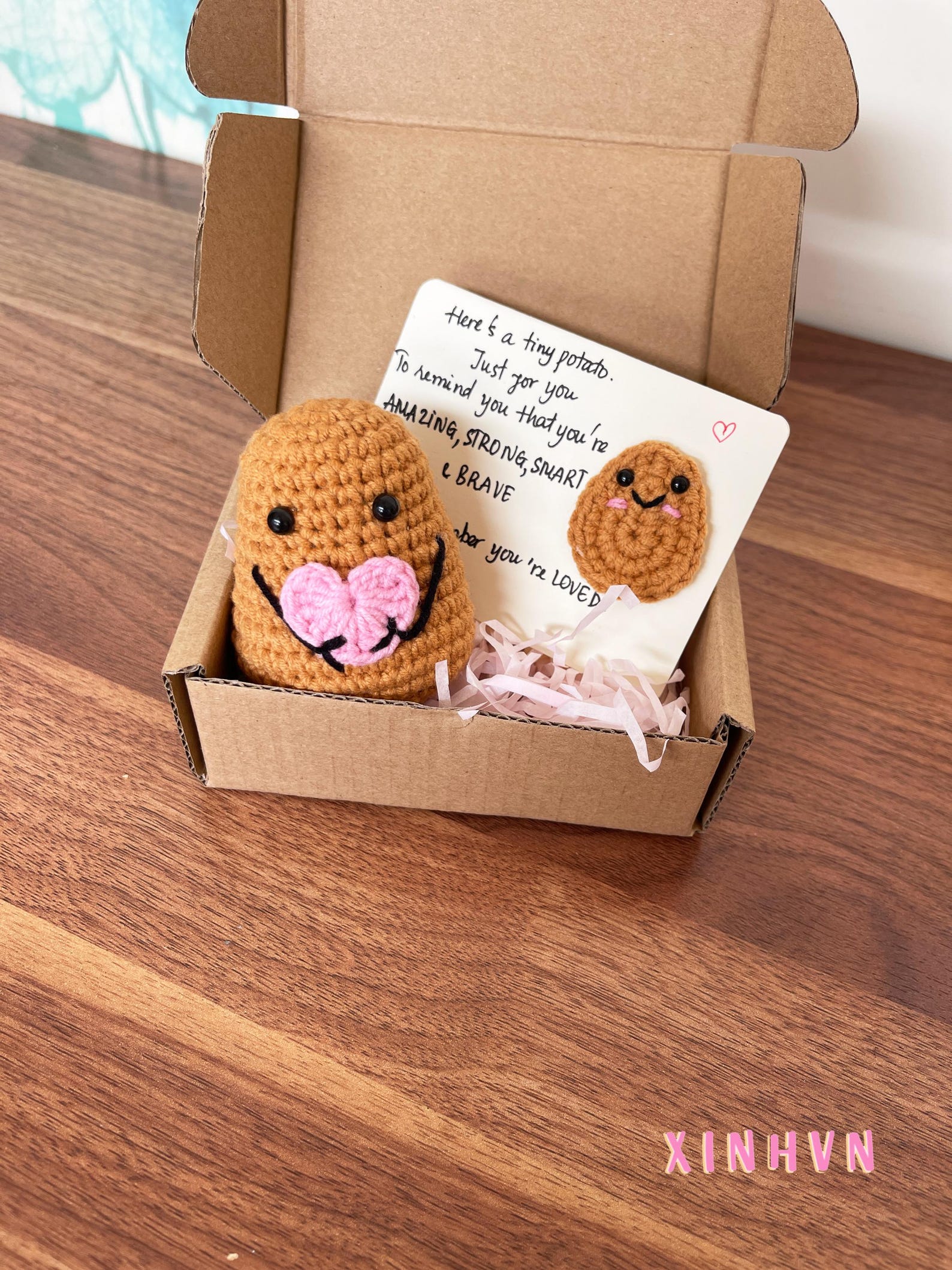 Crochet Potato With Heart, Crochet Potato Gift, Encouraging Support ...