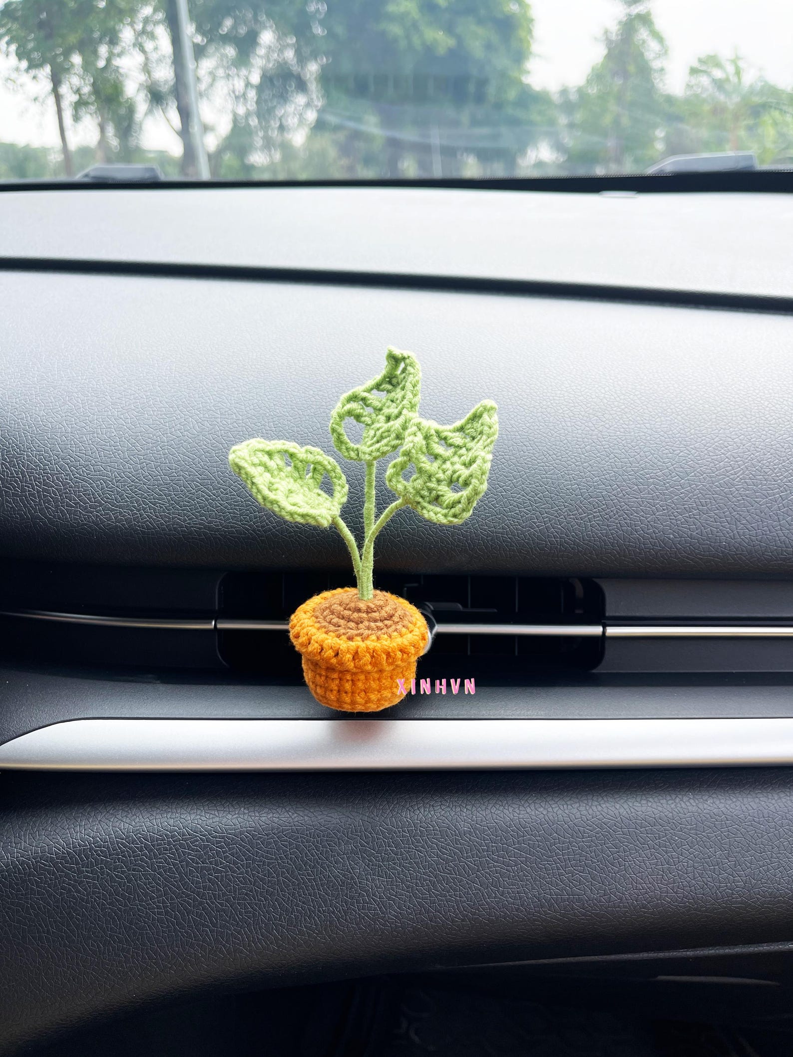 Crochet Flower Plant Car Vent Clip, Lily of the Valley/daffodils ...
