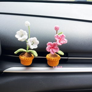 Crochet Flower Plant Car Vent Clip, Lily of the Valley/daffodils ...