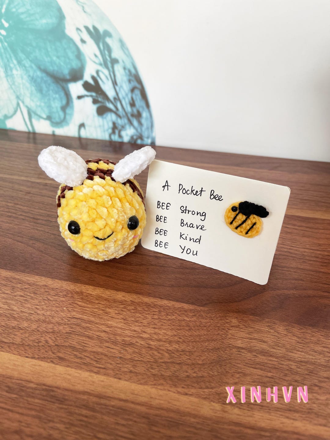 Cute Crochet Bee Plusie, Pocket Bee, Bumble Bee, Emotional Support Bee, Table/ Desk Decor - Etsy