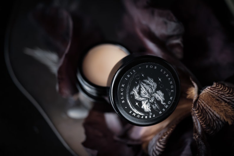 Black Iris Solid Perfume: Violet, Orris Root, Stonefruit - 9g - Etsy