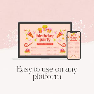 Pink Birthday Program - Etsy