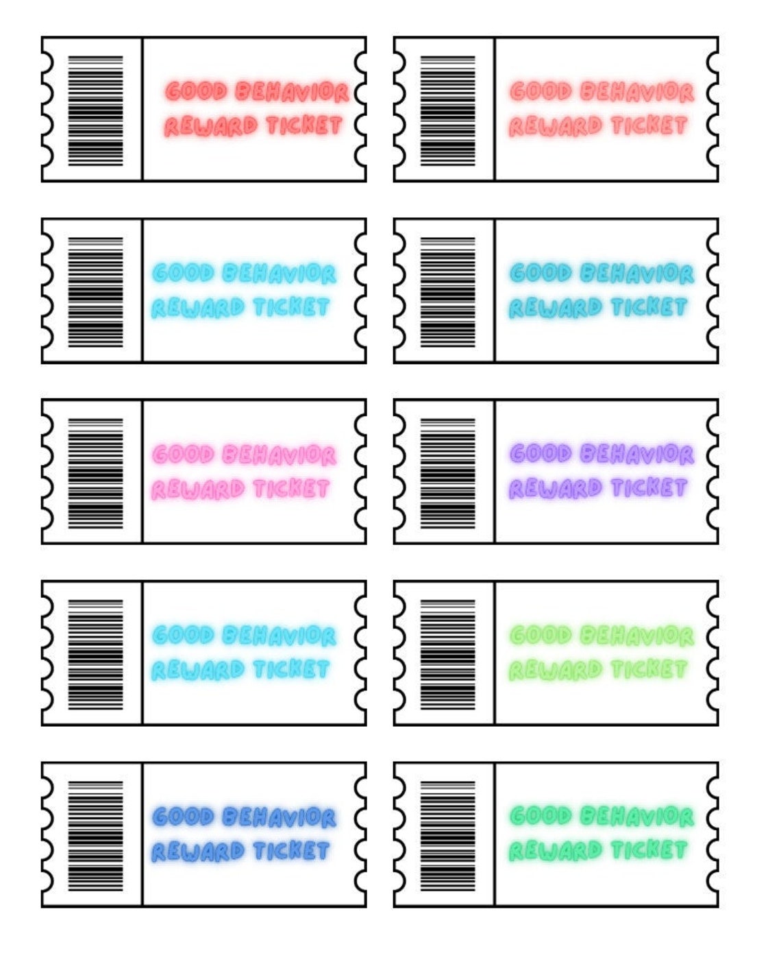 Classroom/homeschool Tickets - Etsy