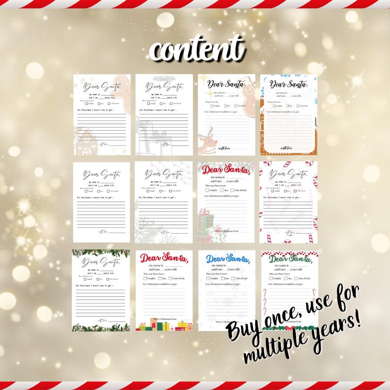 Printable Santa Letters Multipack Christmas Activities for Kids Holiday ...