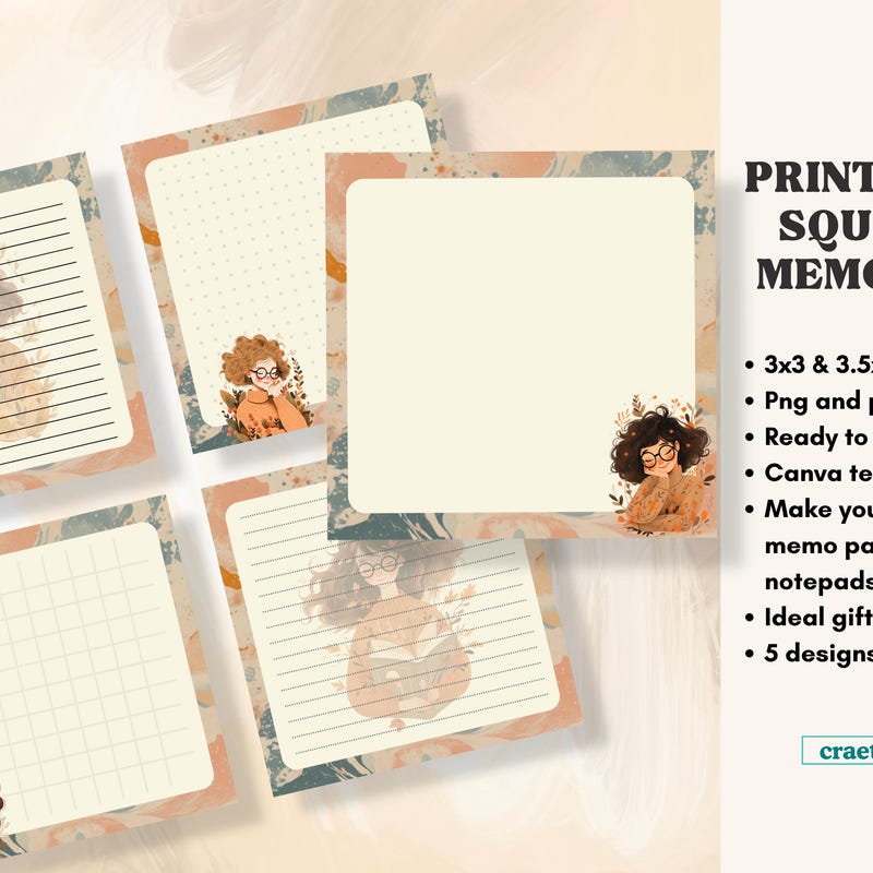 Canva Memo Pad Template - Etsy