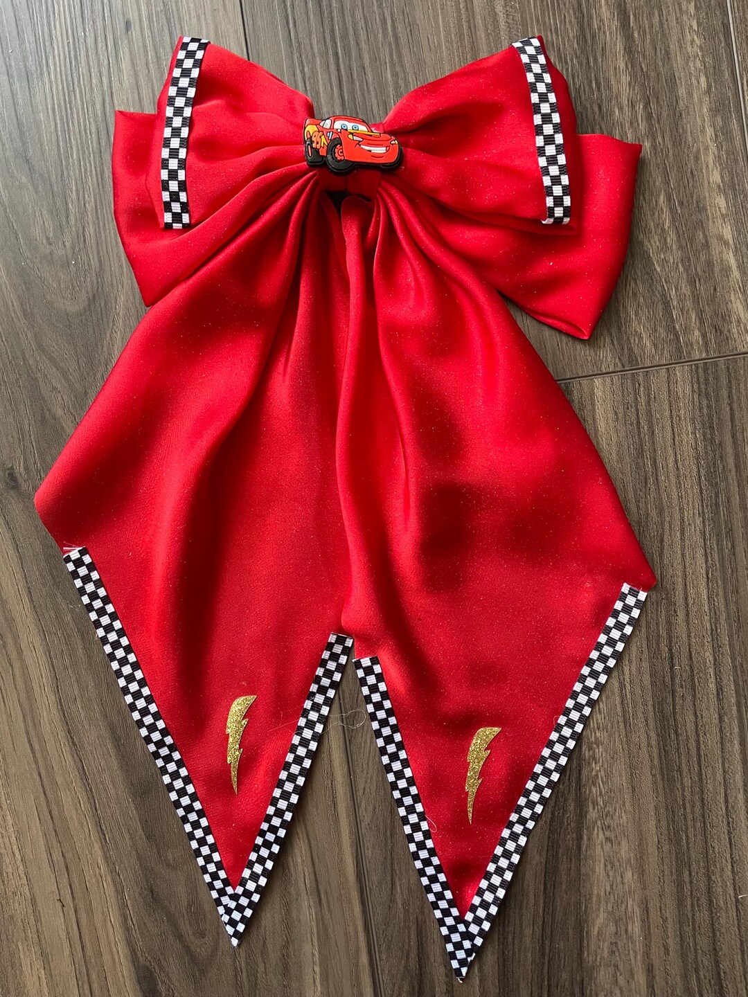 Disney Lightning Mcqueen Hair Bow, Long Hair Bow, Character Hair Bow ...
