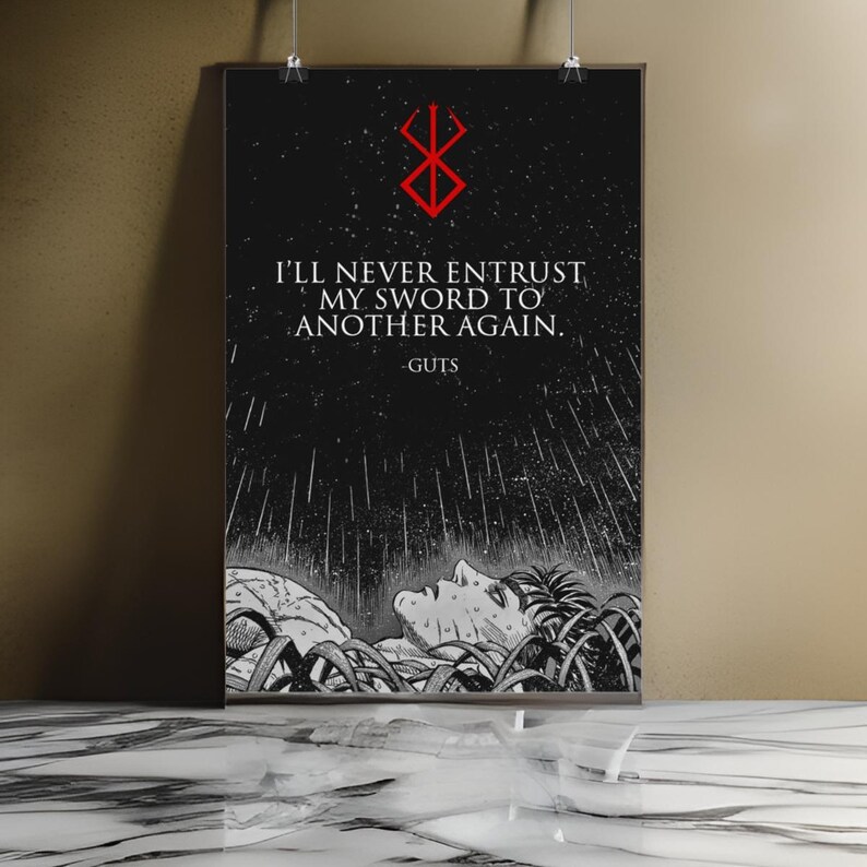Berserk Poster, Guts Poster, Manga Poster, Berserk Art, Guts Berserk ...
