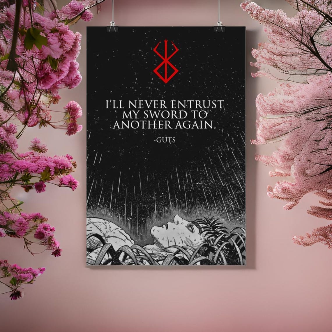 Berserk Poster, Guts Poster, Manga Poster, Berserk Art, Guts Berserk ...