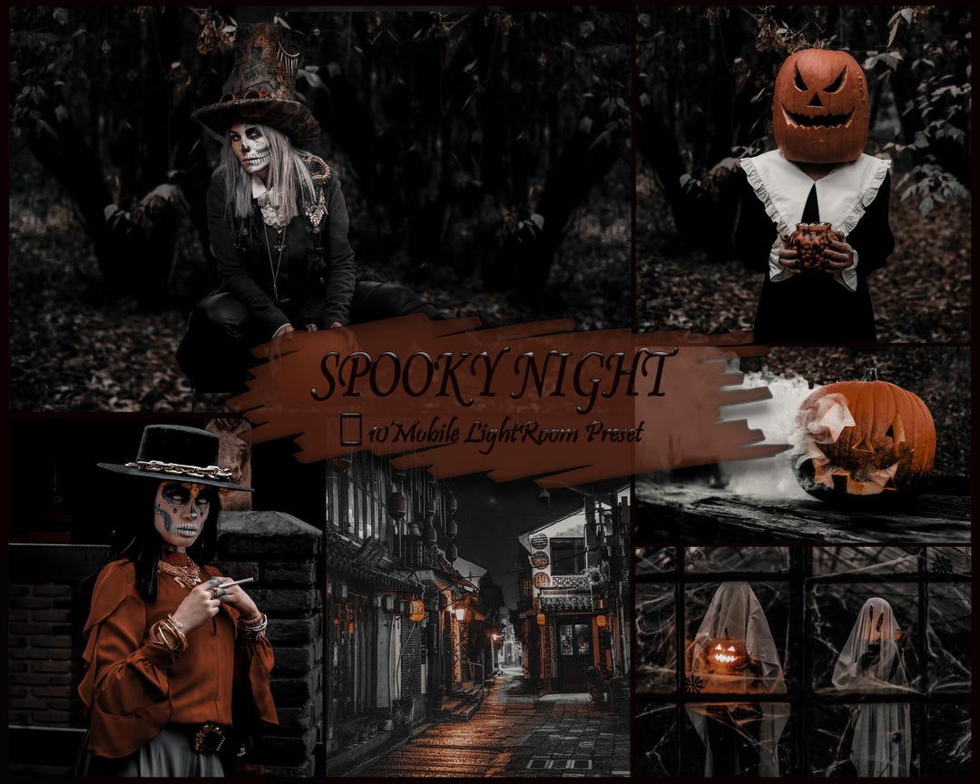 Spooky Night Lightroom Presets: Moody Halloween Filters (10 Mobile ...
