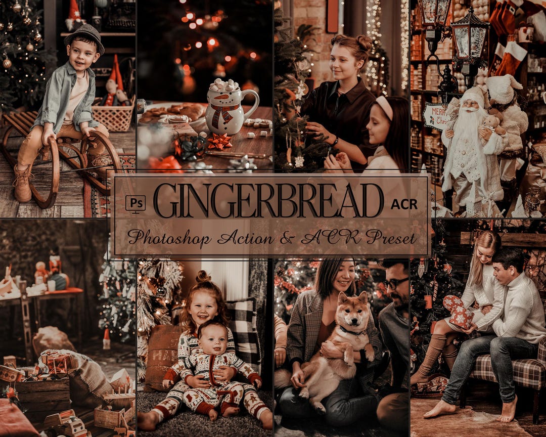10 Gingerbread Photoshop Actions and ACR Presets, Lifestyle Blogger Ps ...