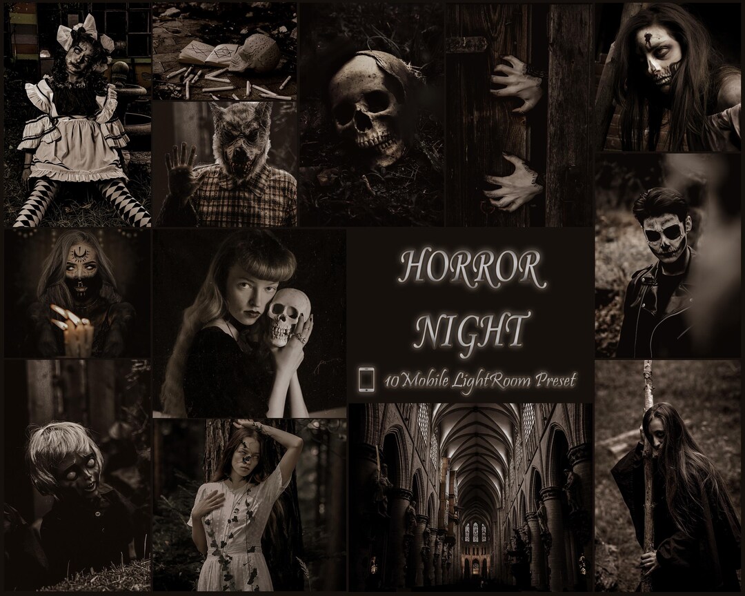 Horror Night Lightroom Presets: Moody Halloween Photo Filters (digital ...