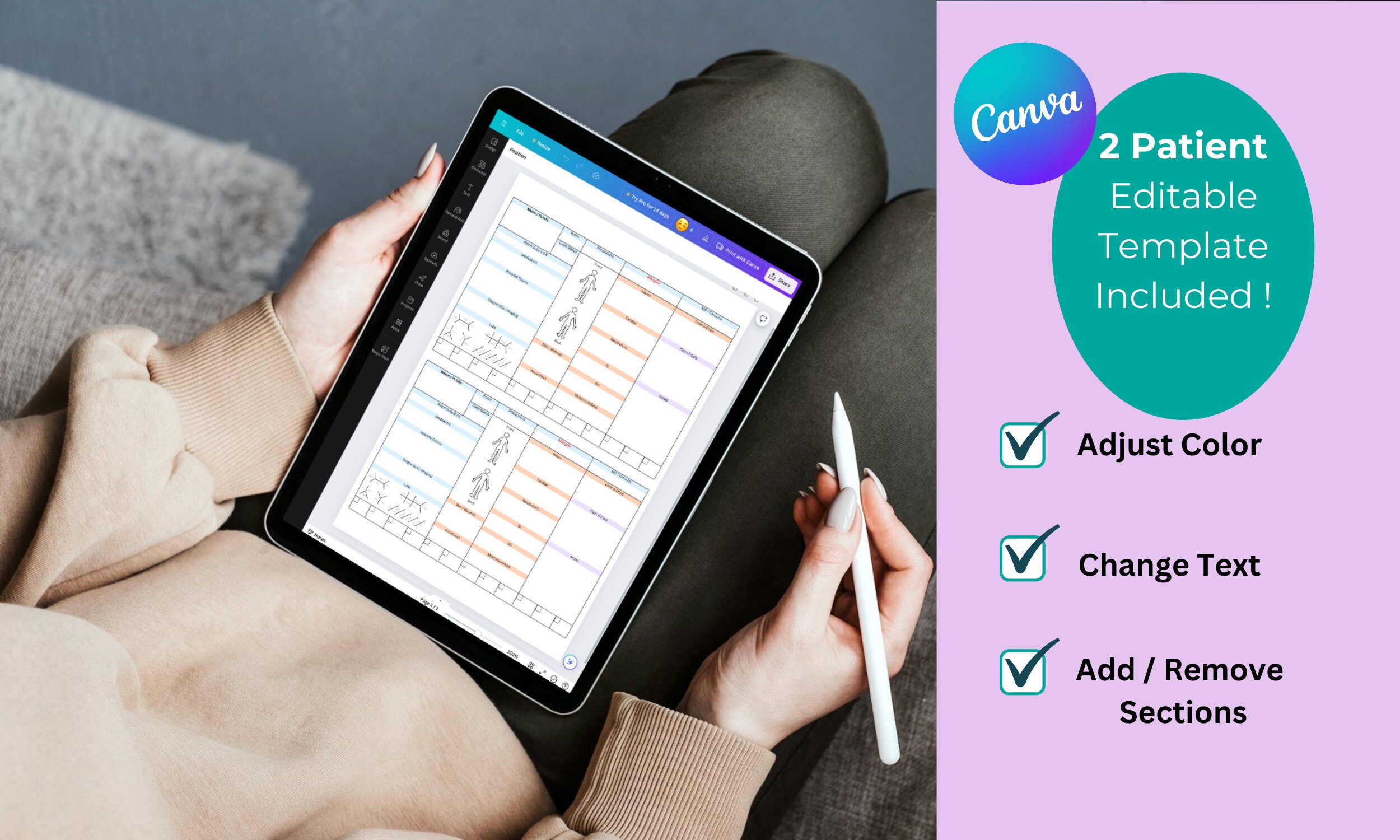 Nurse Report Sheet ICU Nurse Brain Sheet Critical Care RN Sbar Med Surg ...