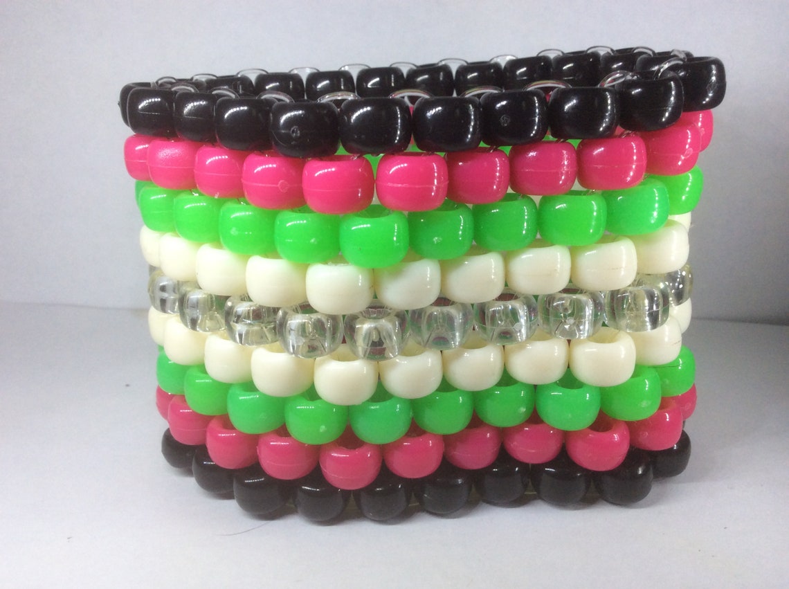 Kandi Cuff Rave Bracelet Stretchy String Pony Beads EDC | Etsy