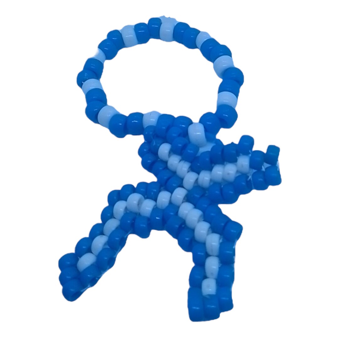 Excision X on Single Kandi Bracelet -neon Blue Mini Pony-edc Pony Beads ...