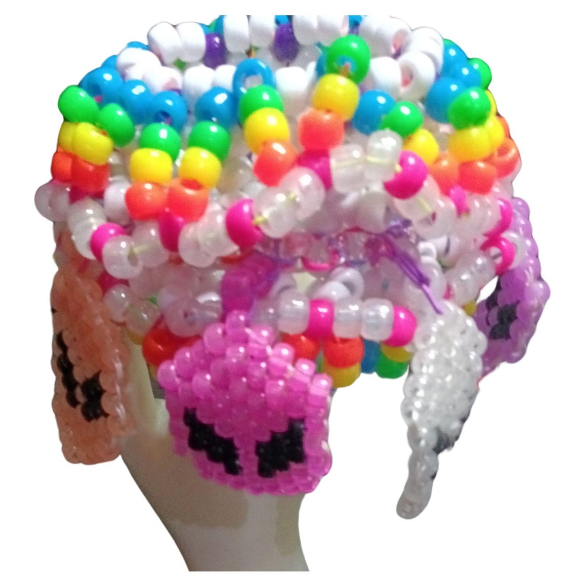 Rainbow Glow-n-dark Alien Faces Rotating Around Rainbow UFO Cuff EDM ...