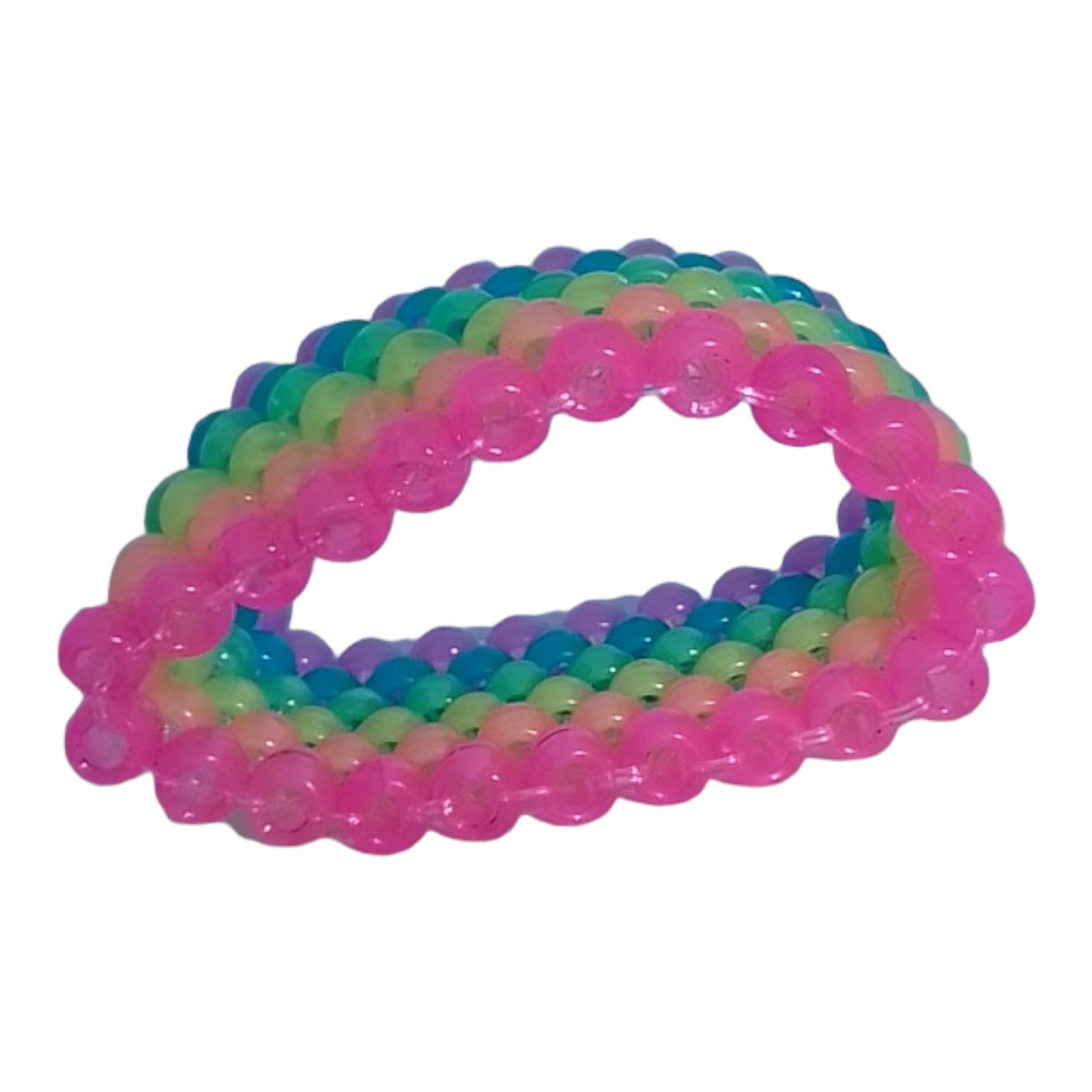 2 Rainbow Pride Kandi Cuffs-glow and Neon EDC Kandi - Etsy