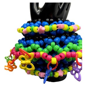 Neon Blue Kandi Rottiing Cuff With Hanging Butterflies - Etsy