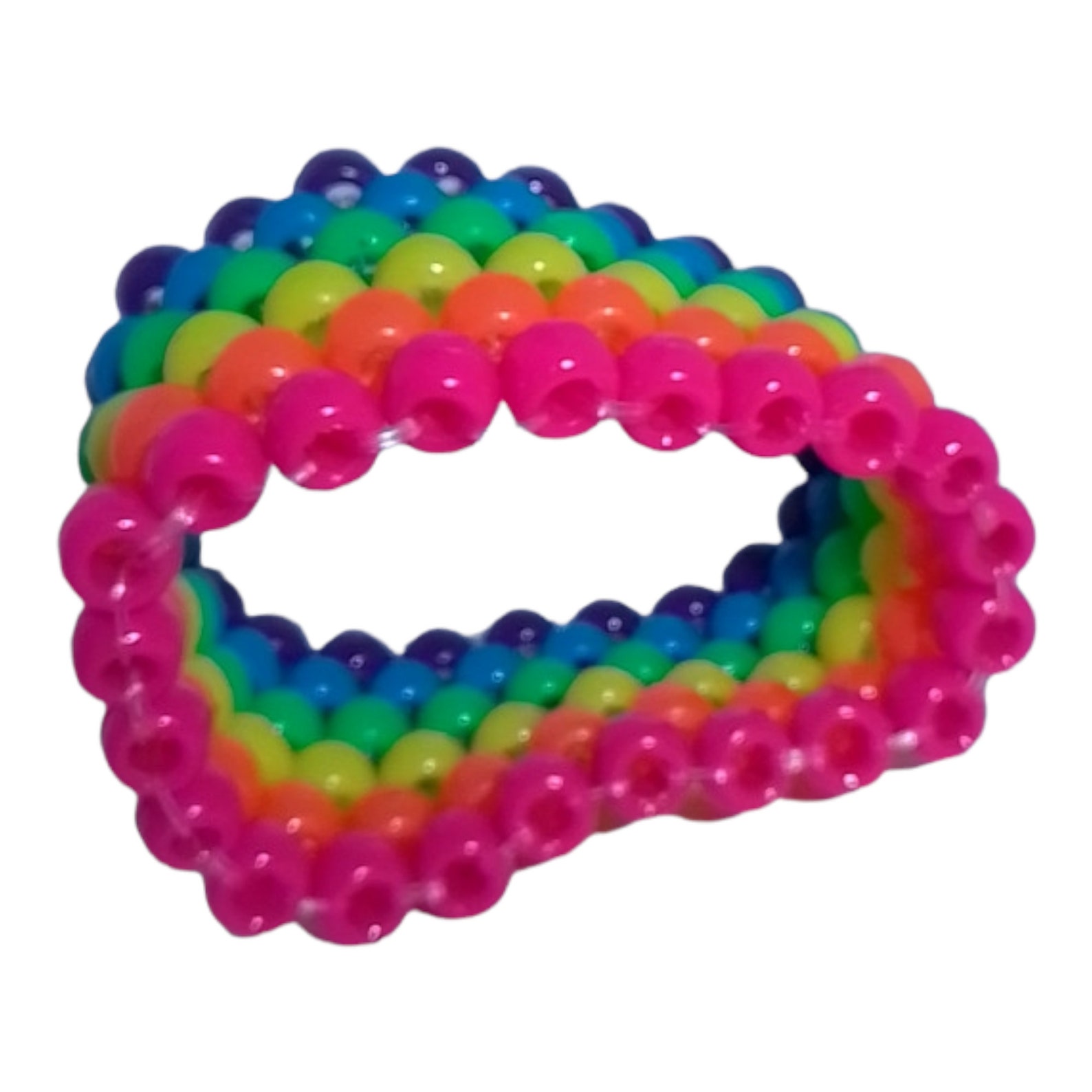 2 Rainbow Pride Kandi Cuffs-glow and Neon EDC Kandi - Etsy