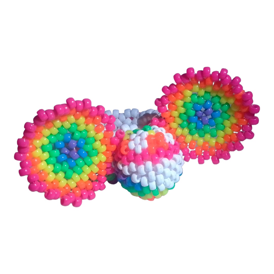 Rainbow DM5 on 3d Rainbow Kandi Cuff Bracelet Kandy Raver PLUR - Etsy