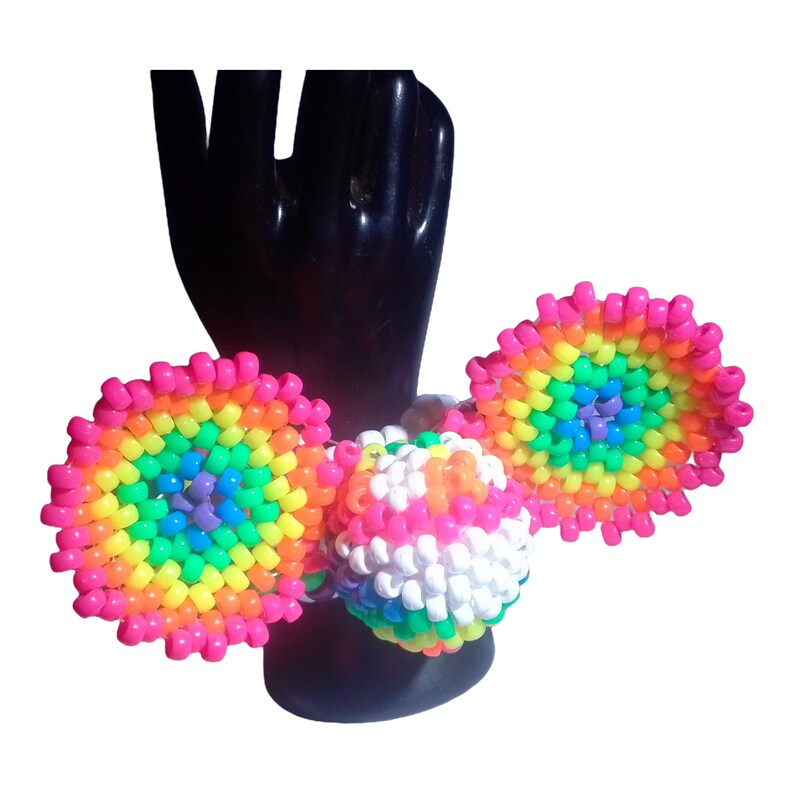 Rainbow DM5 on 3d Rainbow Kandi Cuff Bracelet Kandy Raver PLUR - Etsy