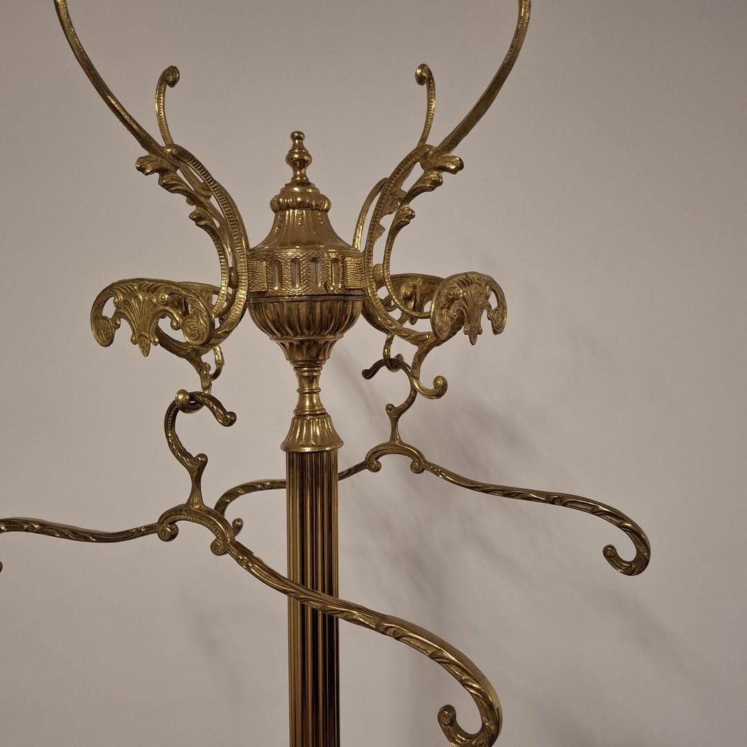 Vintage Baroque Clothes Rack From Italy Retro Brass +2 Coat Hangers. - Etsy