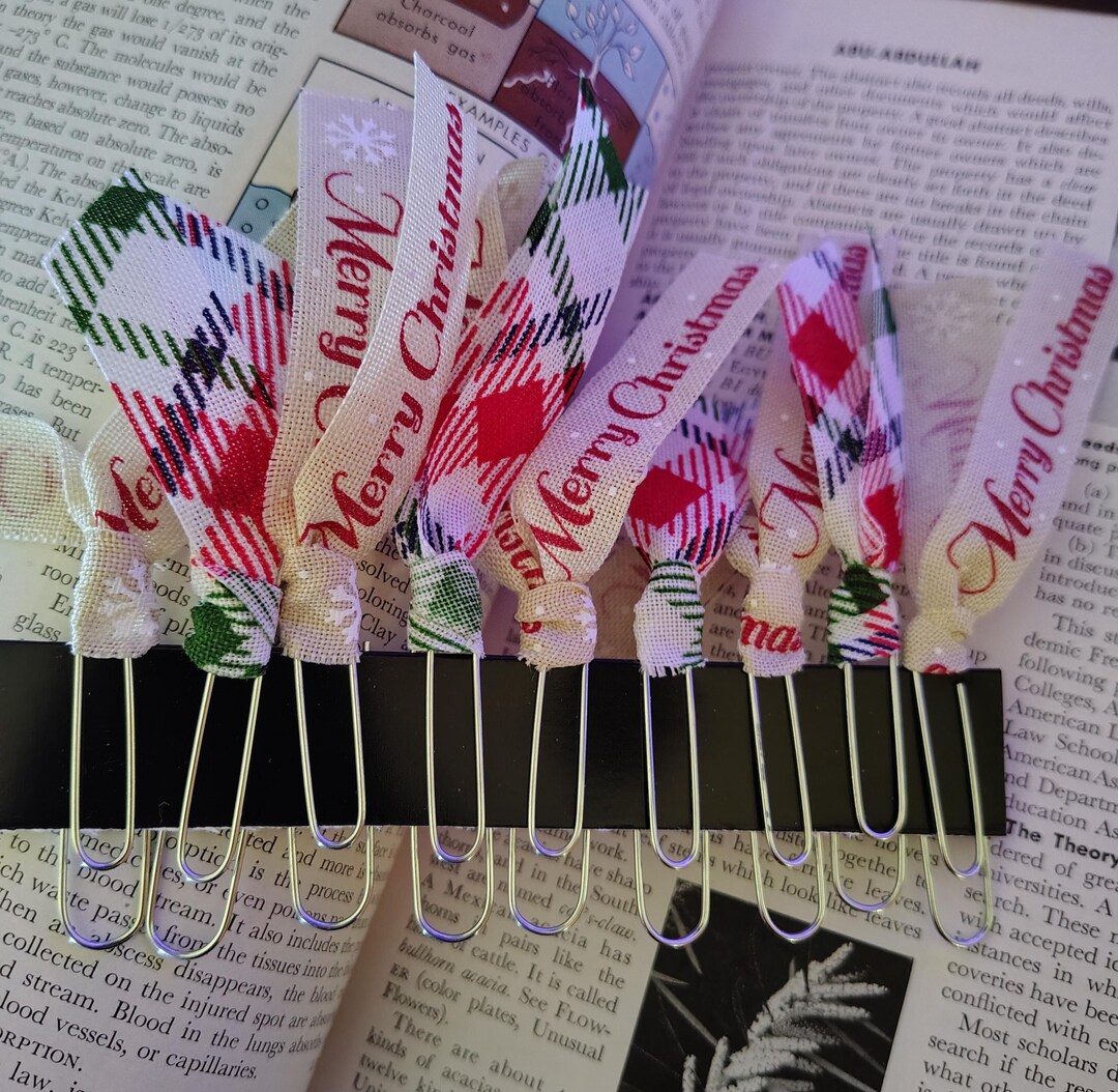 Christmas Ribbon Paperclip Bookmarks - Etsy