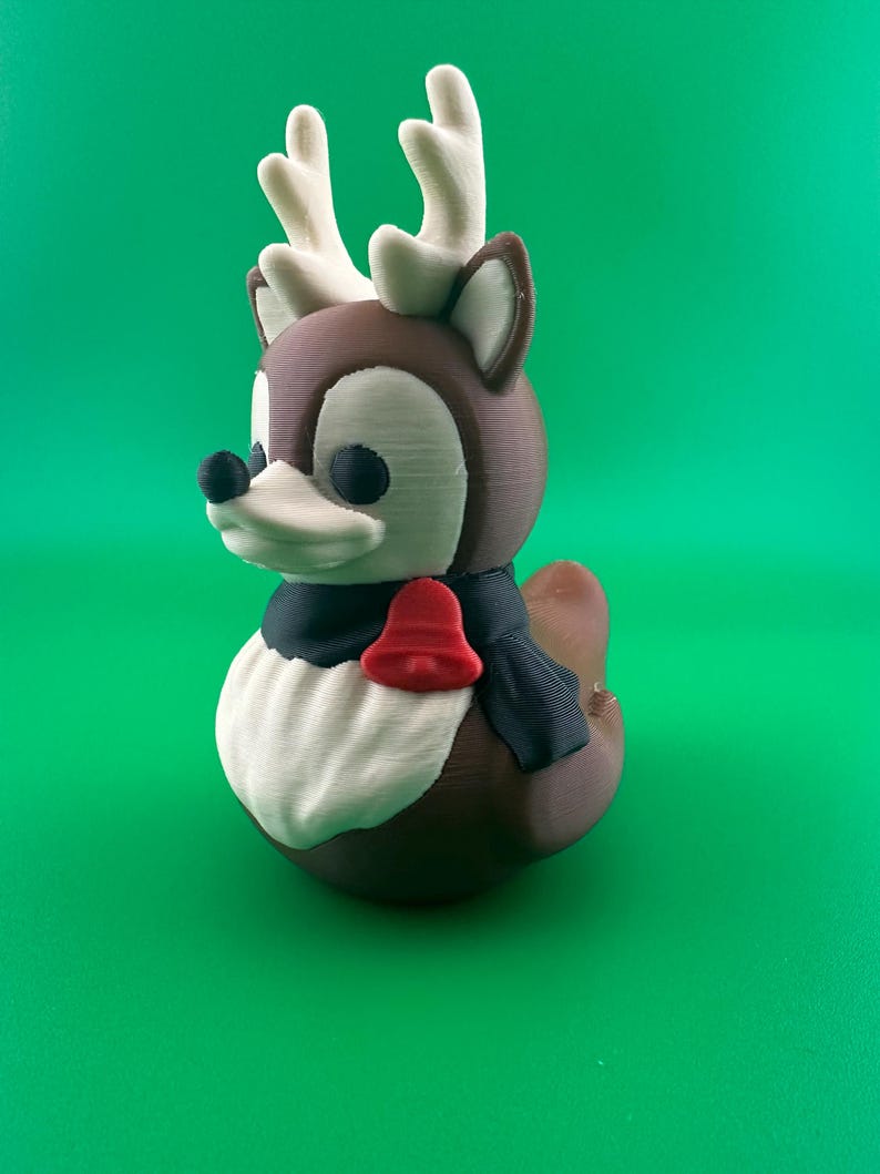 3D Printed Reindeer Duck - Etsy