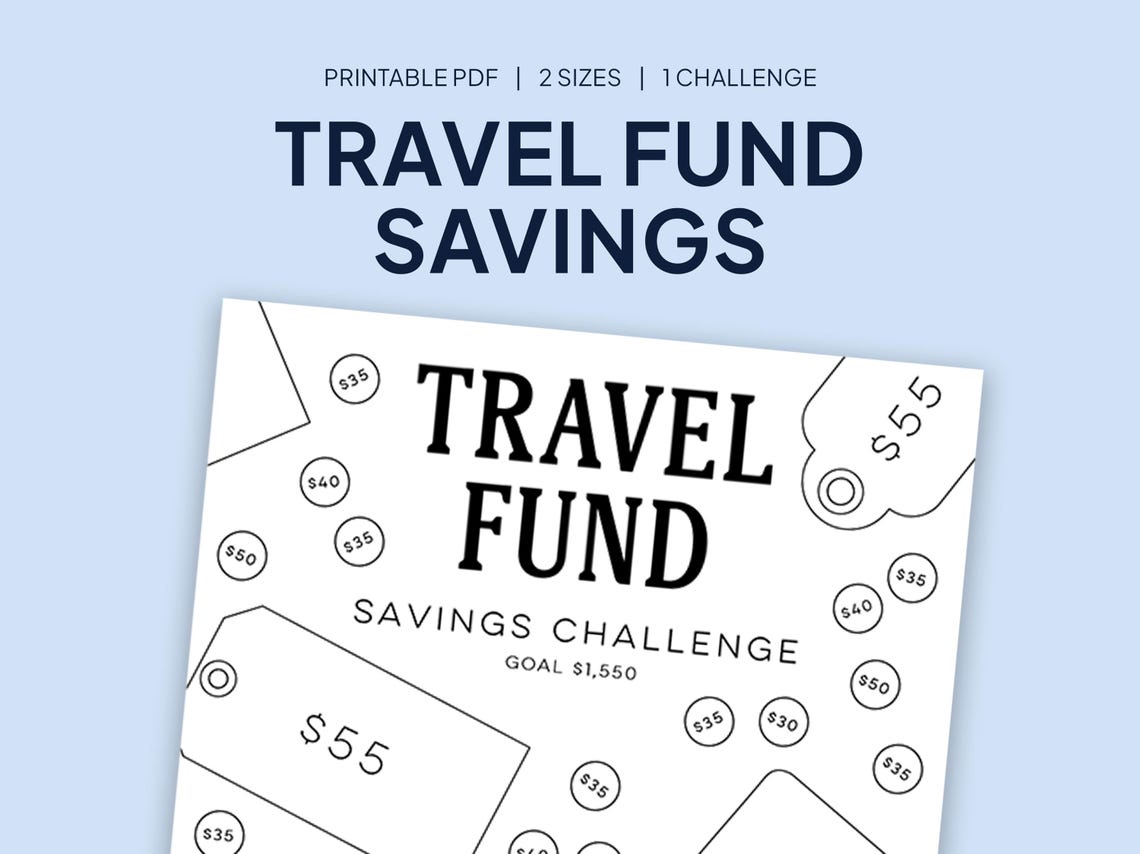Travel Fund Savings Challenge Printable, Mini Savings Challenge ...