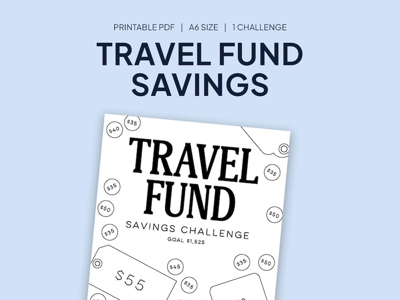 Travel Fund Savings Challenge Printable, Mini Savings Challenge ...