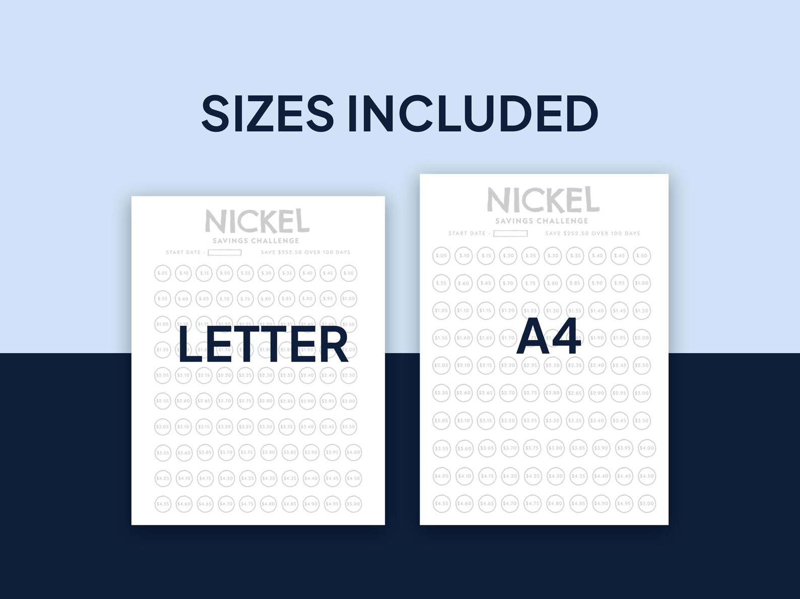 Nickel Savings Challenge Printable, Mini Savings Challenge, Coin ...