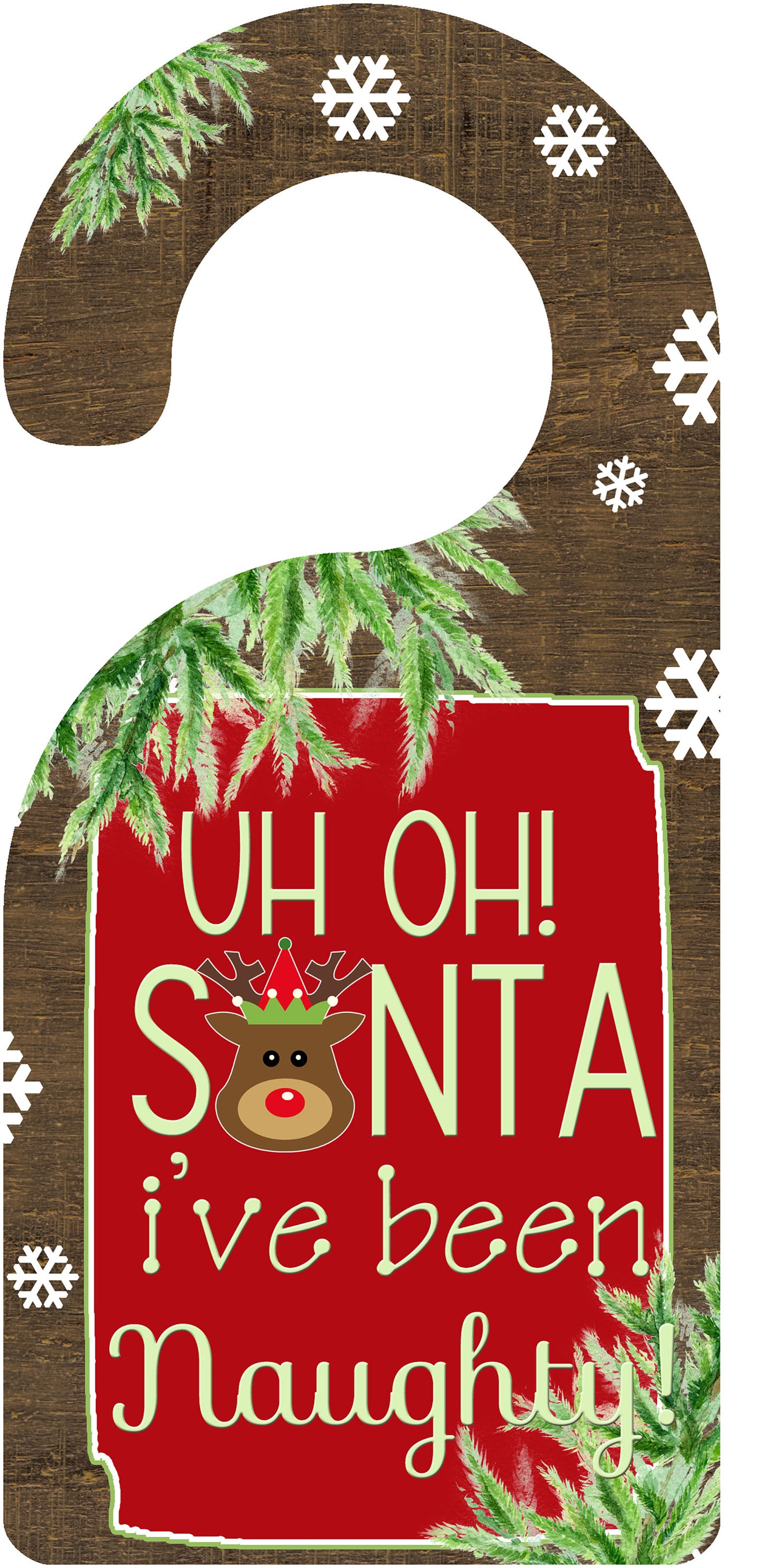 Funny Kids Santa Sign Merry Christmas Door Hanger Sign Dear | Etsy