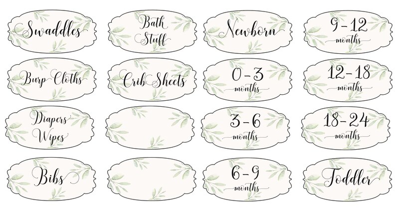 Baby Girl Nursery Organization Changing Table Labels for | Etsy